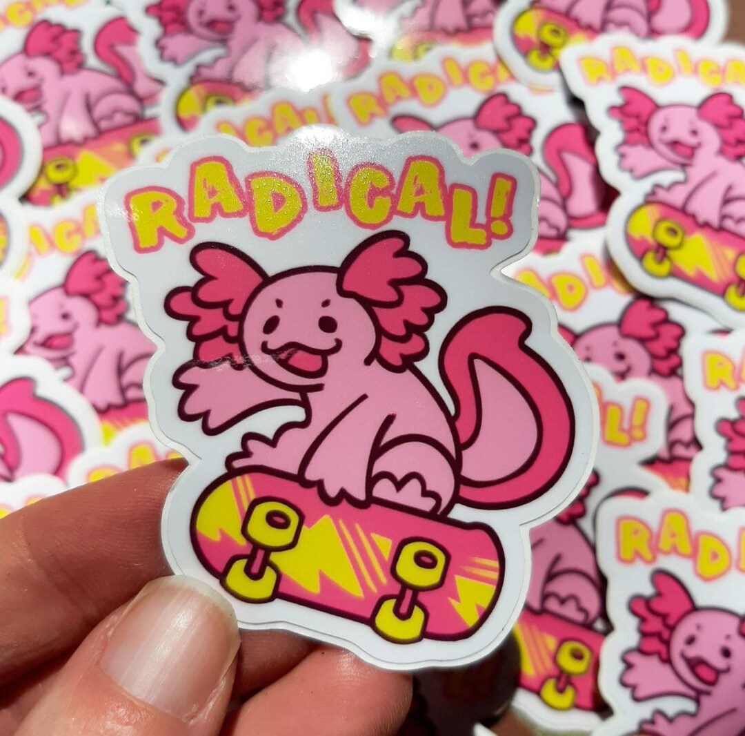 VINYL Radical Axolotl Sticker - Etsy
