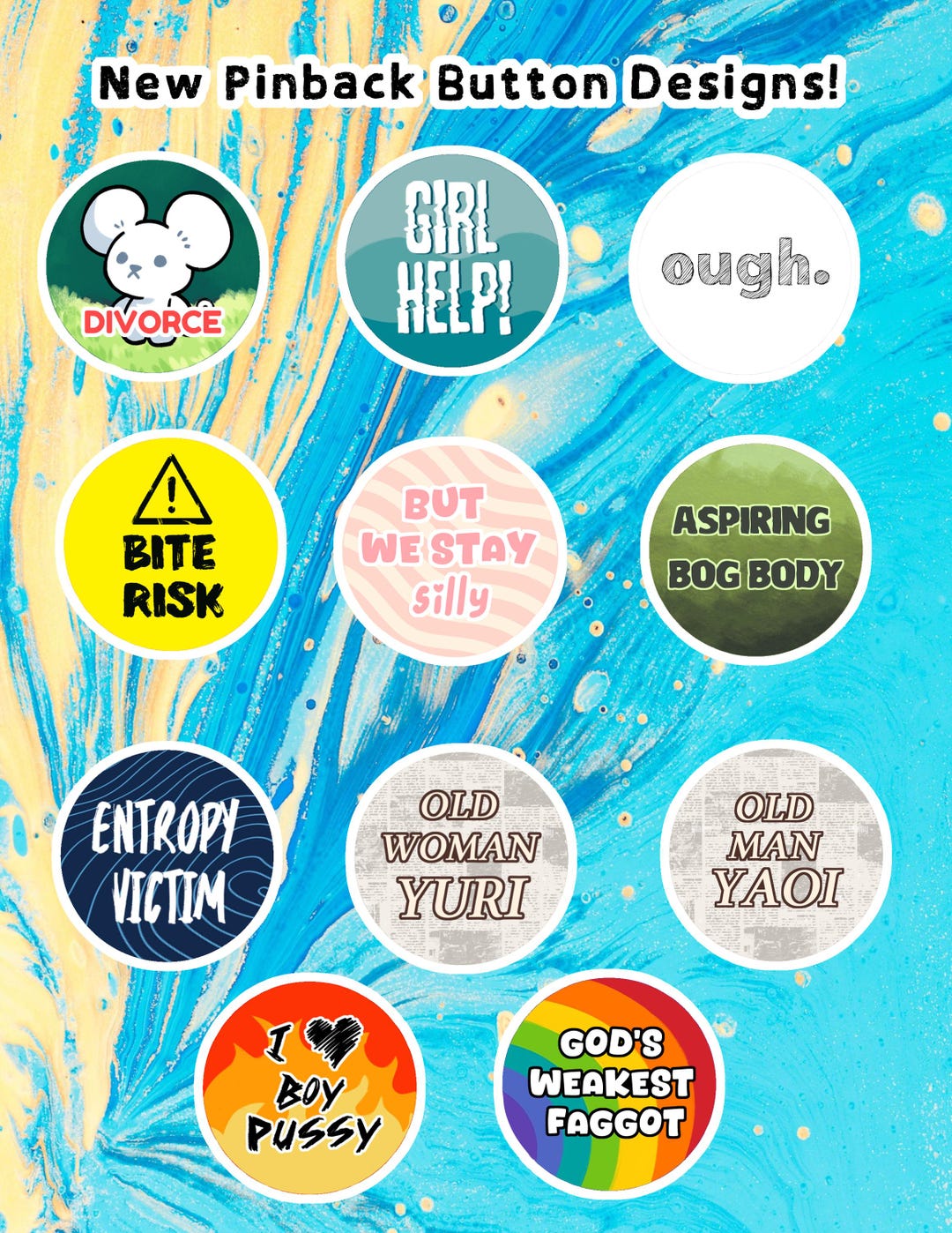 NEW! Pinback Button Designs - Etsy