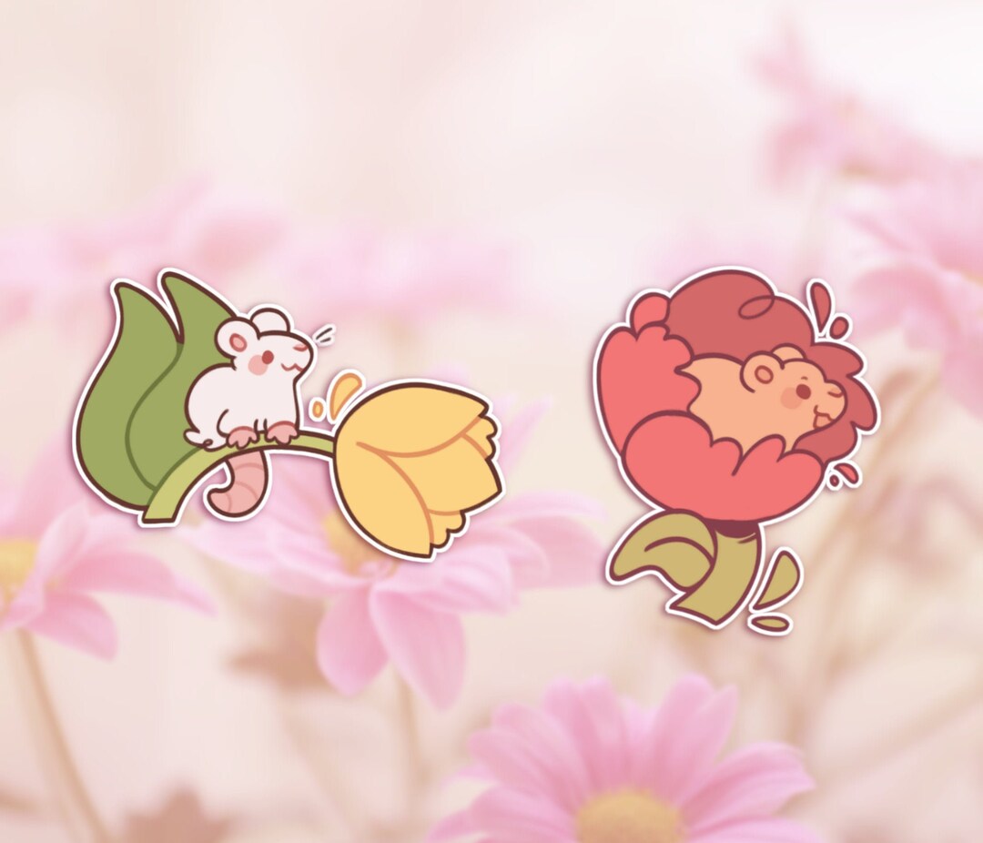 VINYL Flower Mice Sticker Set - Etsy