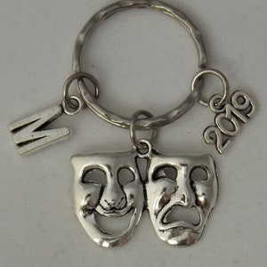 Drama Mask Keyring, Drama Teacher Keyring Gift, Drama Student Keyring ...