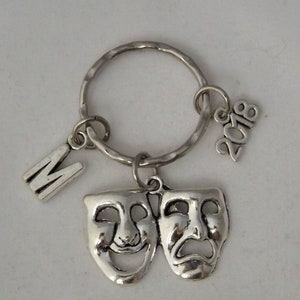 Drama Mask Keyring, Drama Teacher Keyring Gift, Drama Student Keyring ...