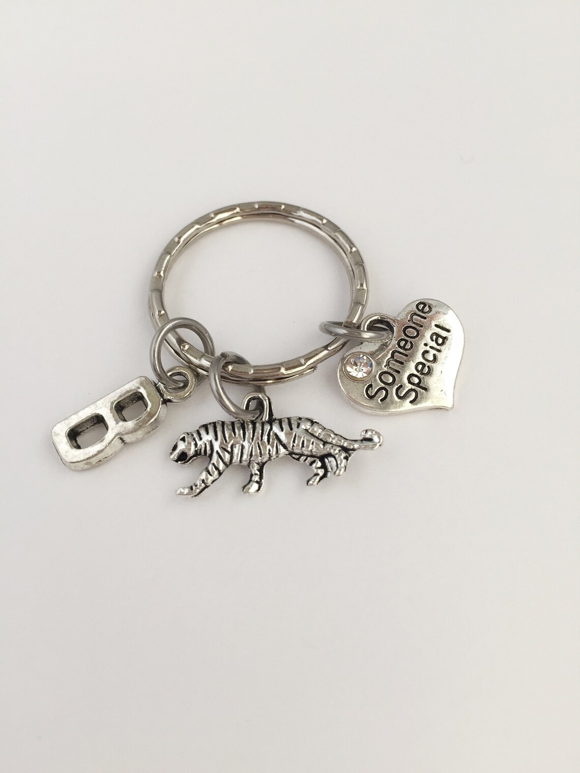 Tiger Keyring Gift Tiger Lover Initial Keyring Wildlife | Etsy