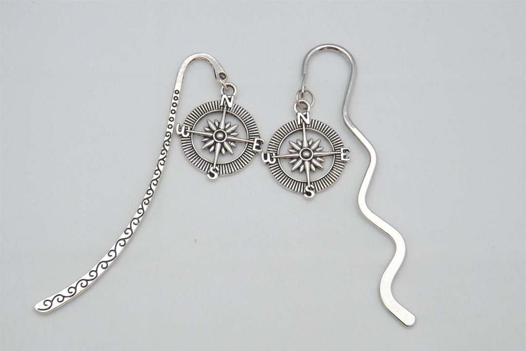 Metal Compass Bookmark, Unisex Literary Travel Gift, Memory Bookmark ...