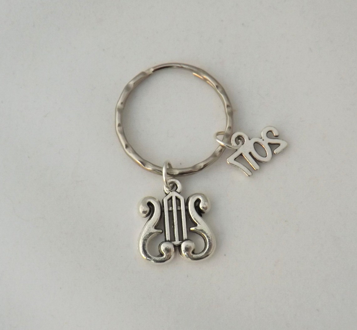 Harp keyring string musical instrument key chain gift for | Etsy