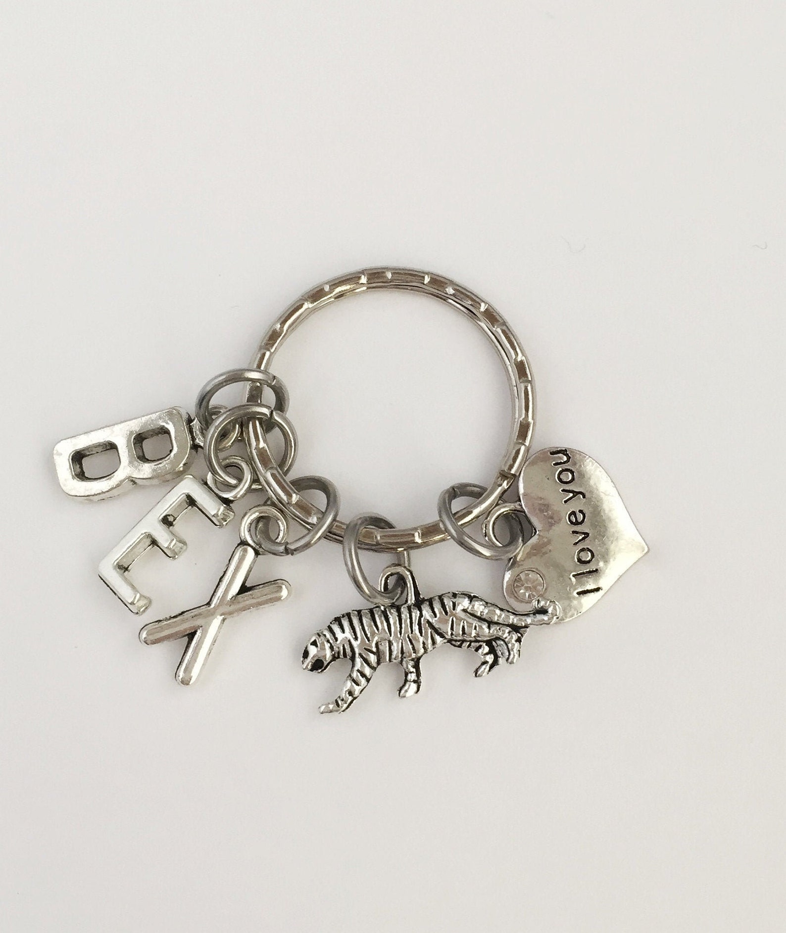 Tiger Keyring Gift Tiger Lover Initial Keyring Wildlife - Etsy