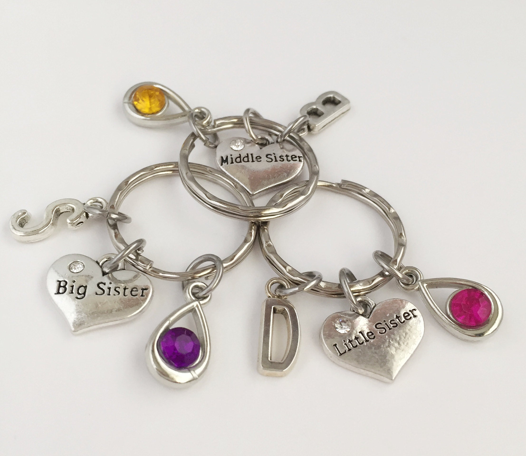 Sister Keyring Gift, Big Sister Keyring, Middle Sister Keyring, Little ...