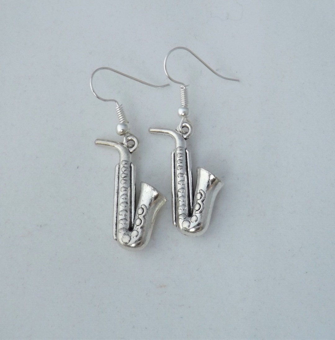 Saxophone Earrings, Musical Instrument Earrings, Gift for Her, Stocking ...