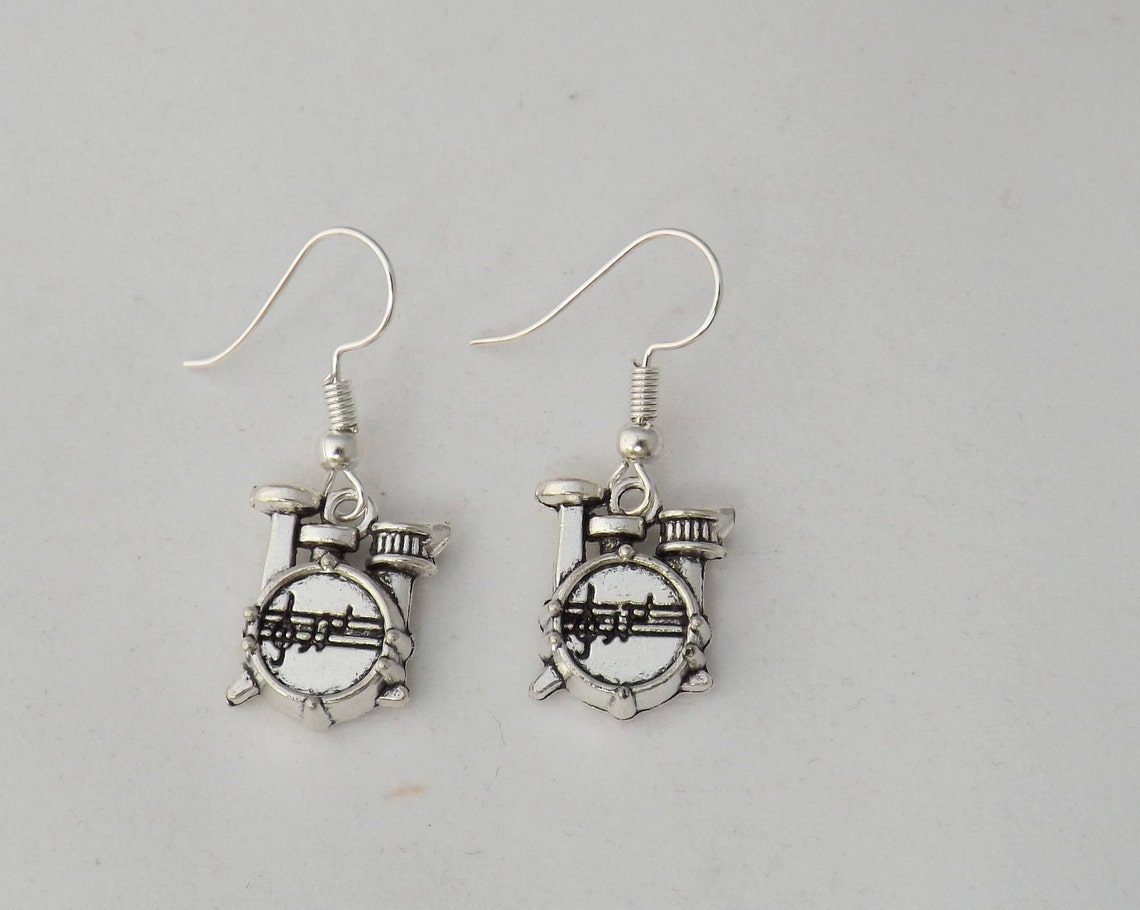 Drum Earrings Musical Instrument Earrings Gift for Her - Etsy