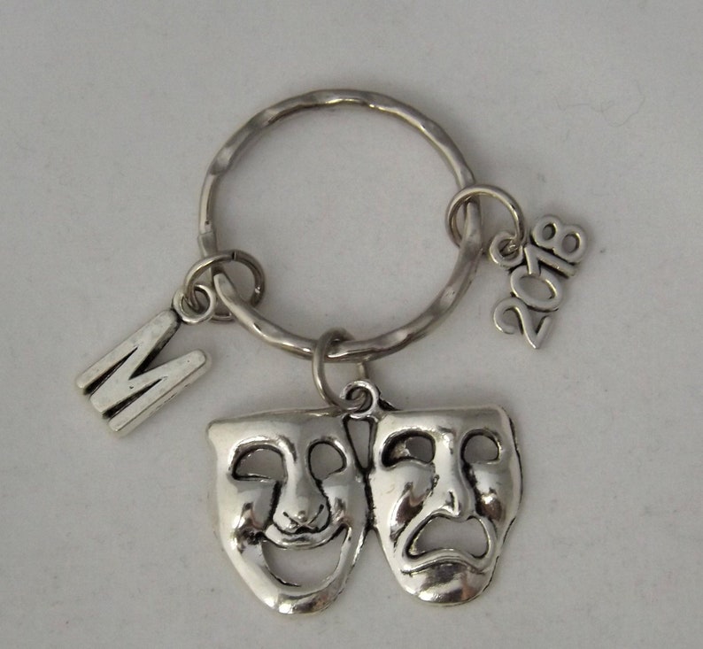Drama Mask Keyring, Drama Teacher Keyring Gift, Drama Student Keyring ...