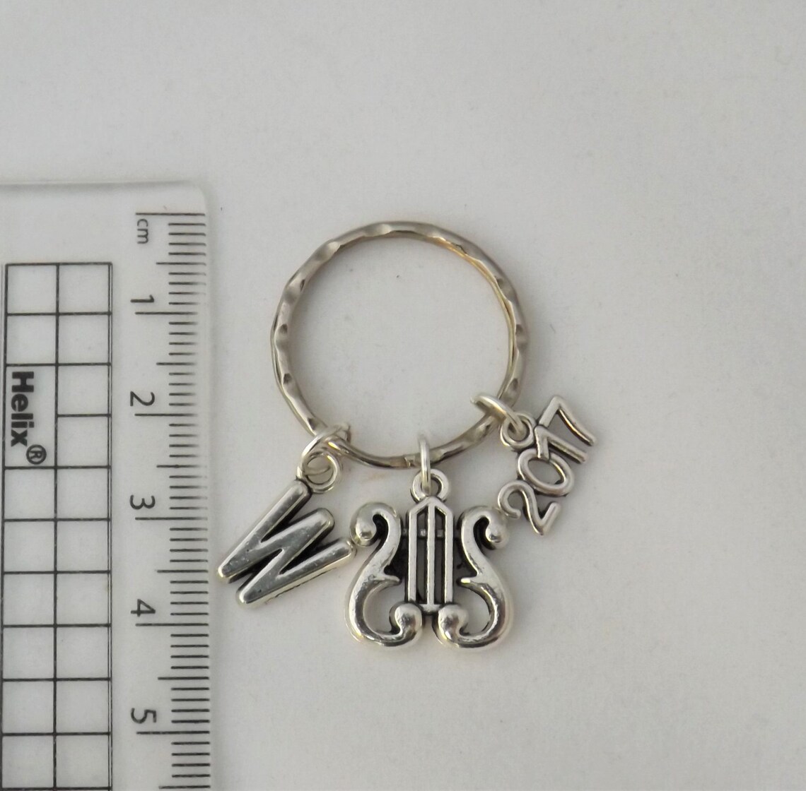 Harp keyring string musical instrument key chain gift for | Etsy