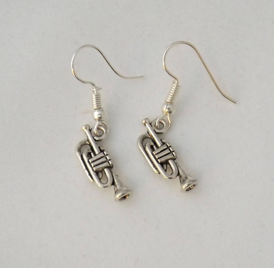 Trumpet Earrings, Musical Instrument Earrings, Gift for Her, Stocking ...