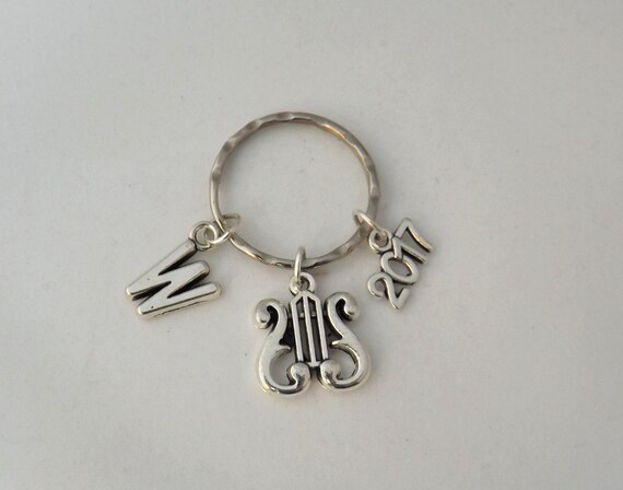 Harp keyring string musical instrument key chain gift for | Etsy