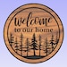 Welcome Sign Round Trees Cut File - Etsy