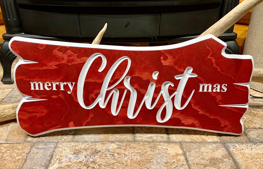 Merry Christ Mas Log CNC Cut File - Etsy