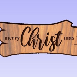 Merry Christ Mas Log CNC Cut File - Etsy