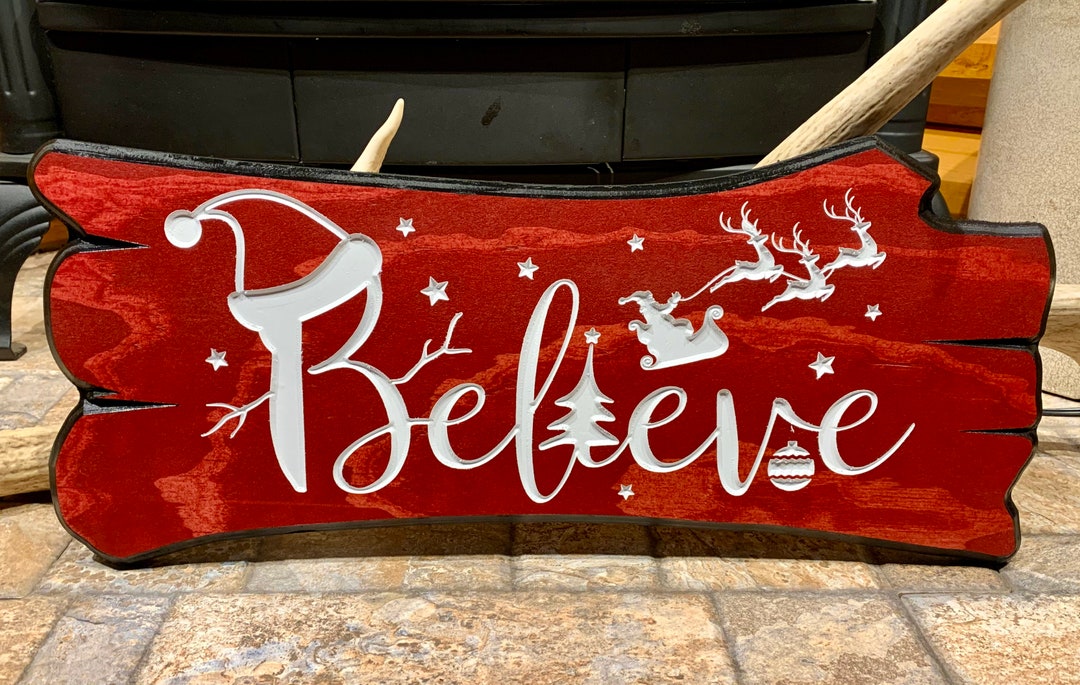 Believe Log CNC Cut File - Etsy
