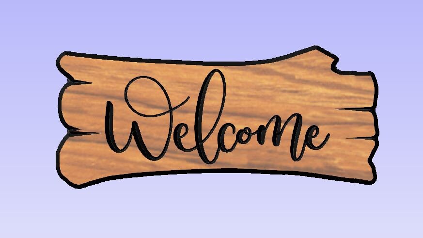 Welcome Log Cut File | Etsy