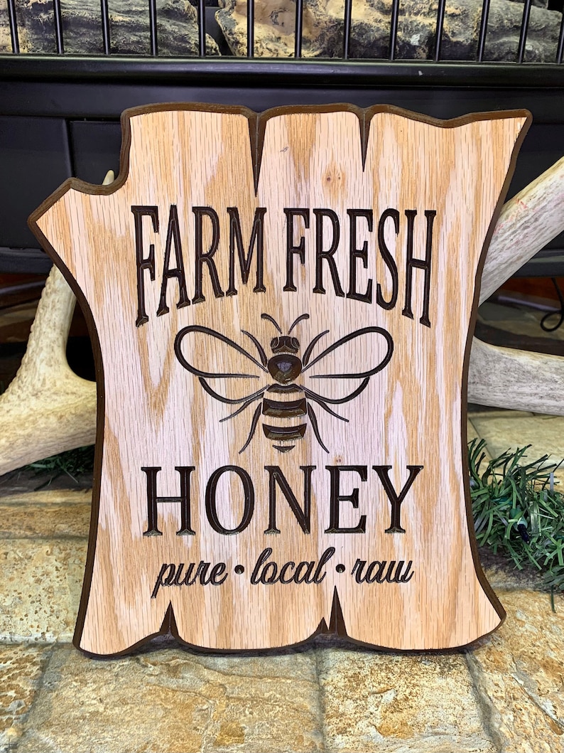 Farm Fresh Honey Rustic Log | Etsy