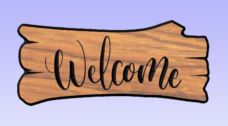 Welcome Log Cut File - Etsy