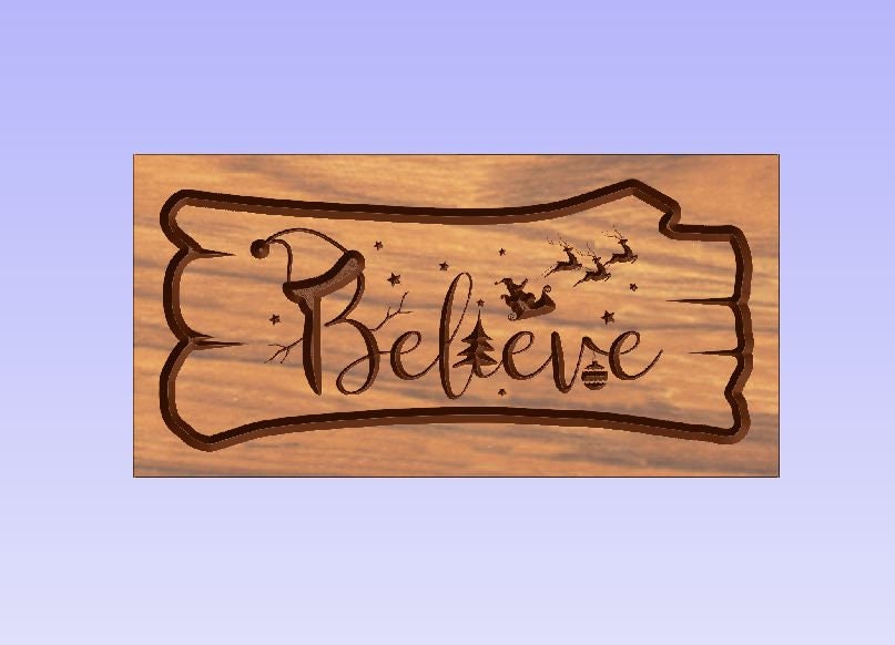 Believe Log CNC Cut File - Etsy