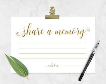 Share a Memory Card Share a Memory Printable Memory Cards | Etsy