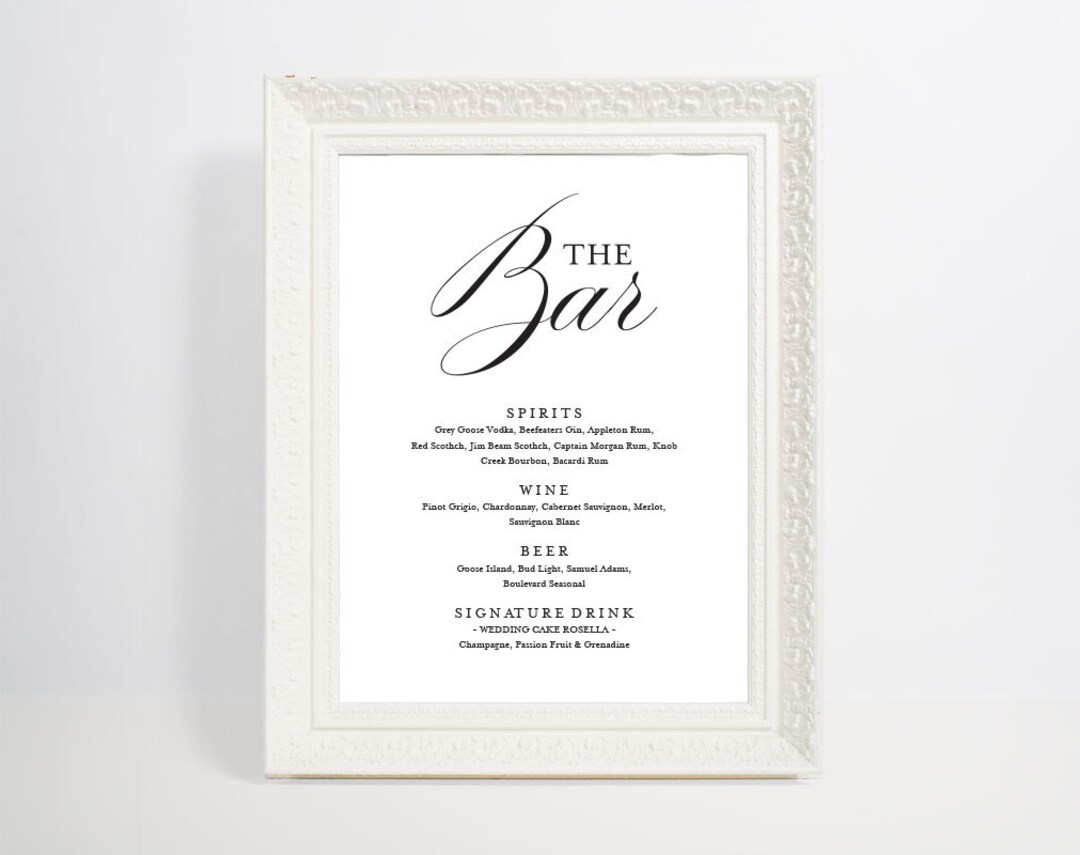 Bar Menu Template Bar Menu Bar Menu Printable Bar Menu - Etsy