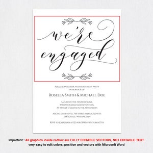 Printable Engagement Invitation Template We're Engaged - Etsy
