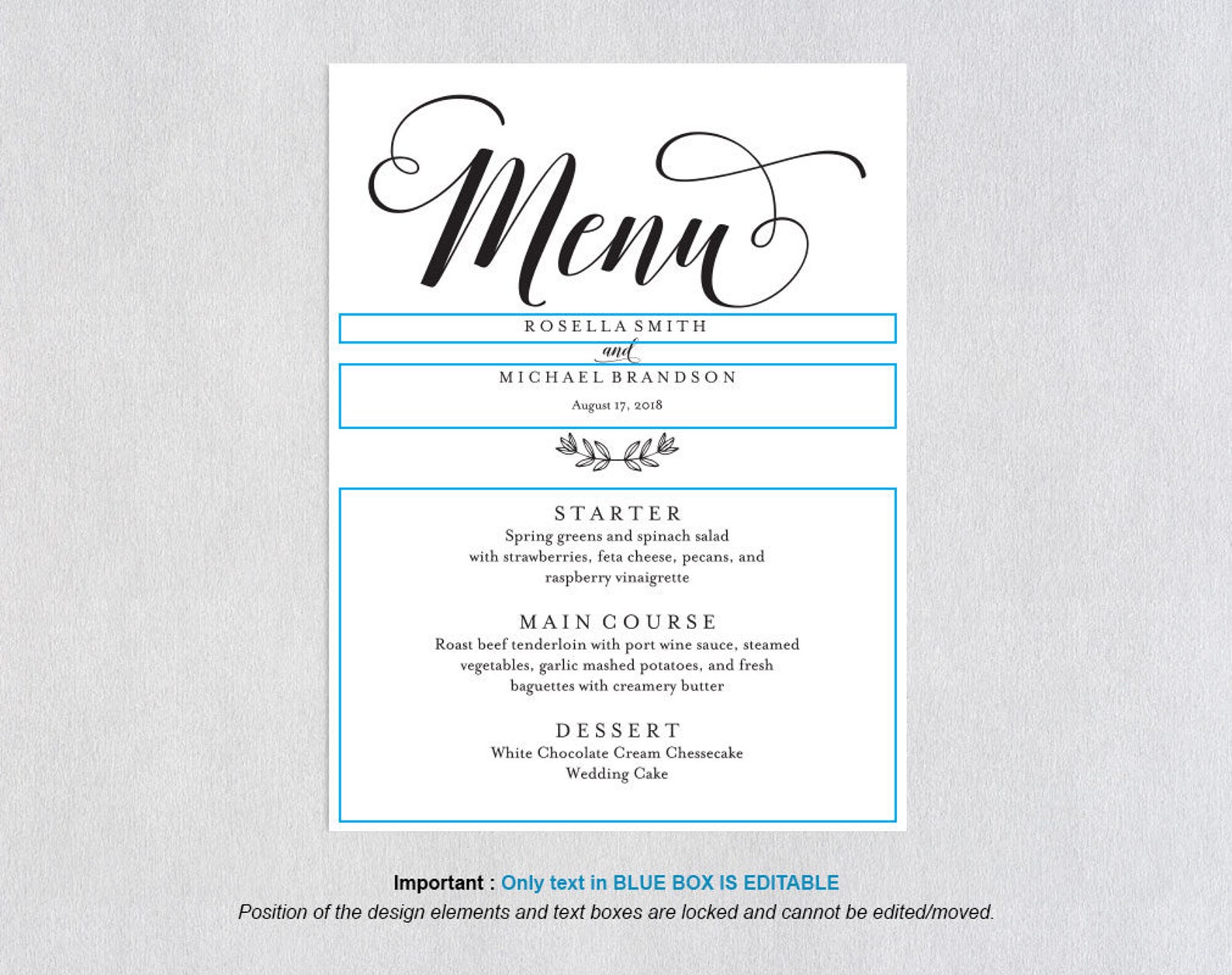 Wedding Menu Sign Wedding Menu Poster Wedding Menu Board | Etsy