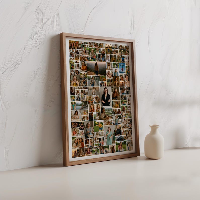 150 Photo Collage Template Editable in Canva, Large Printable Portrait ...
