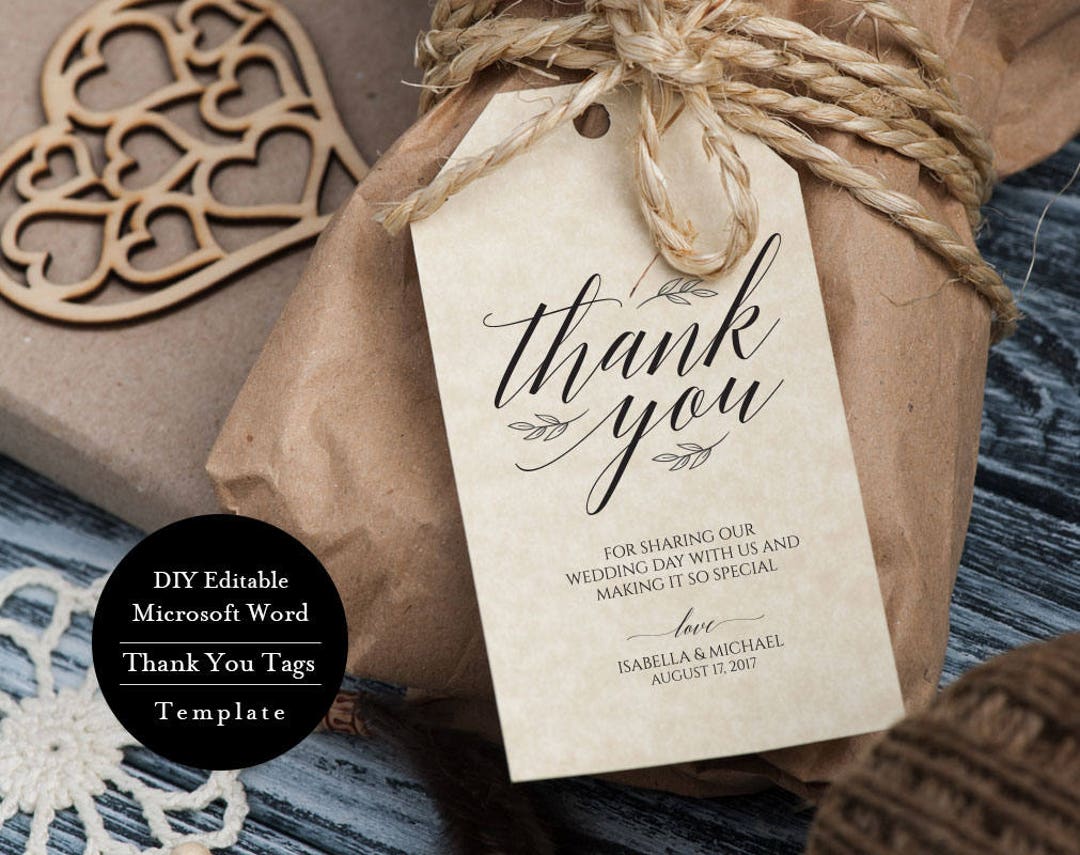 Printable Thank You Tags, Thank You Tag, Wedding Thank You Tags ...