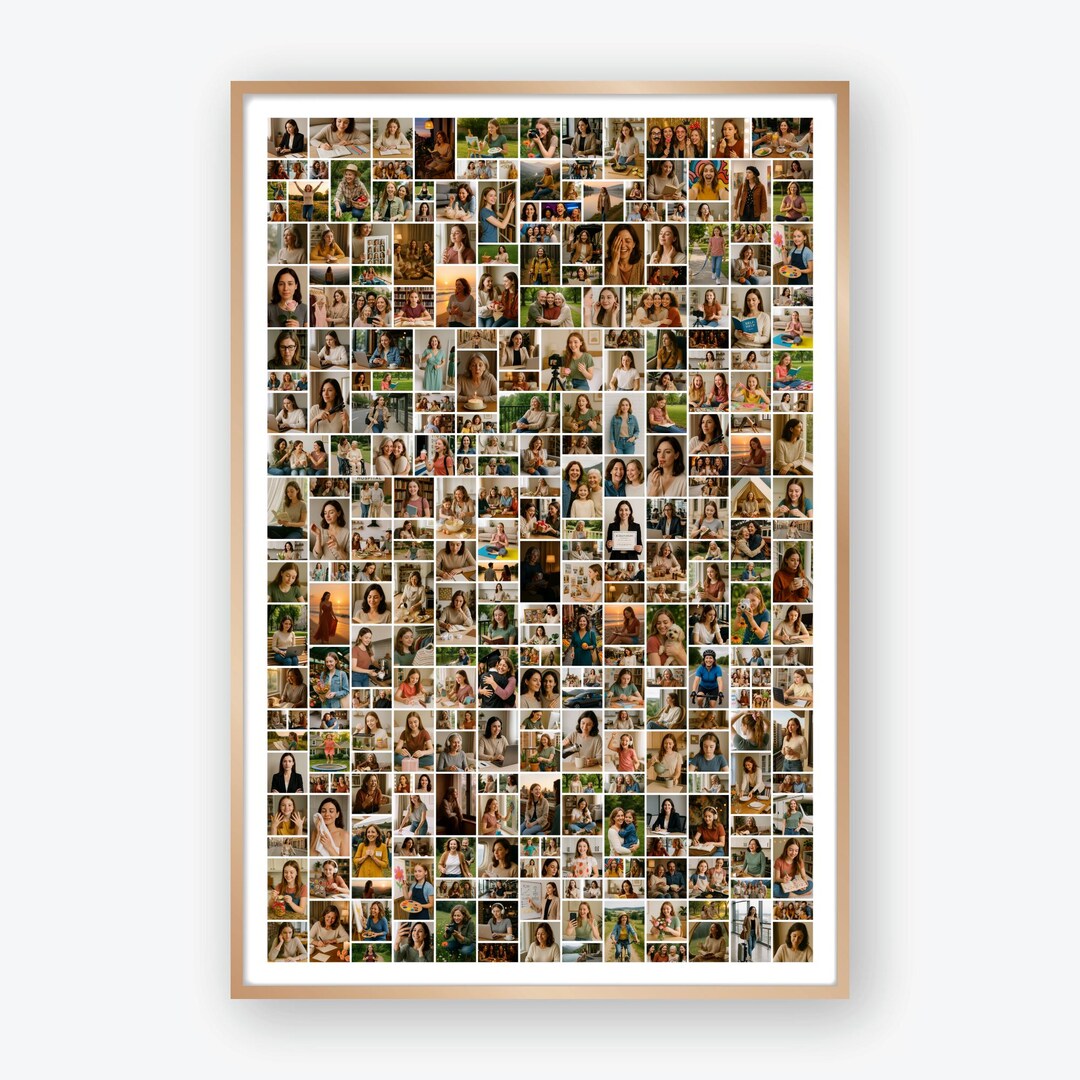 300 Photo Collage Template, Modern Portrait, Poster Custom Photo Grid ...