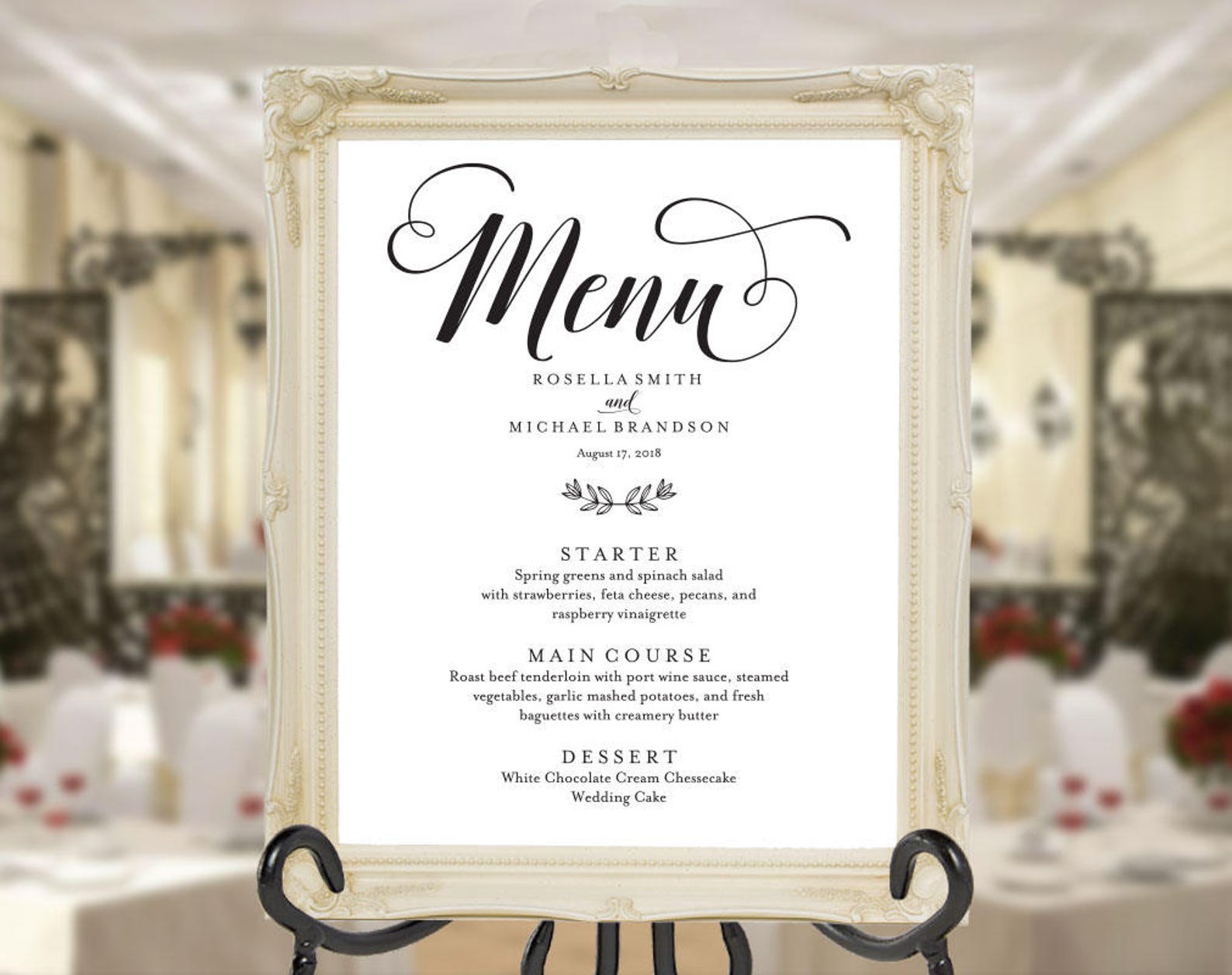 Wedding Menu Sign Wedding Menu Poster Wedding Menu Board | Etsy