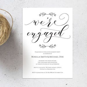 Printable Engagement Invitation Template We're Engaged - Etsy