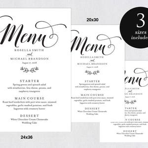 Wedding Menu Sign Wedding Menu Poster Wedding Menu Board - Etsy