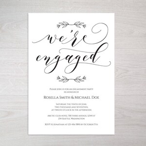 Printable Engagement Invitation Template We're Engaged - Etsy