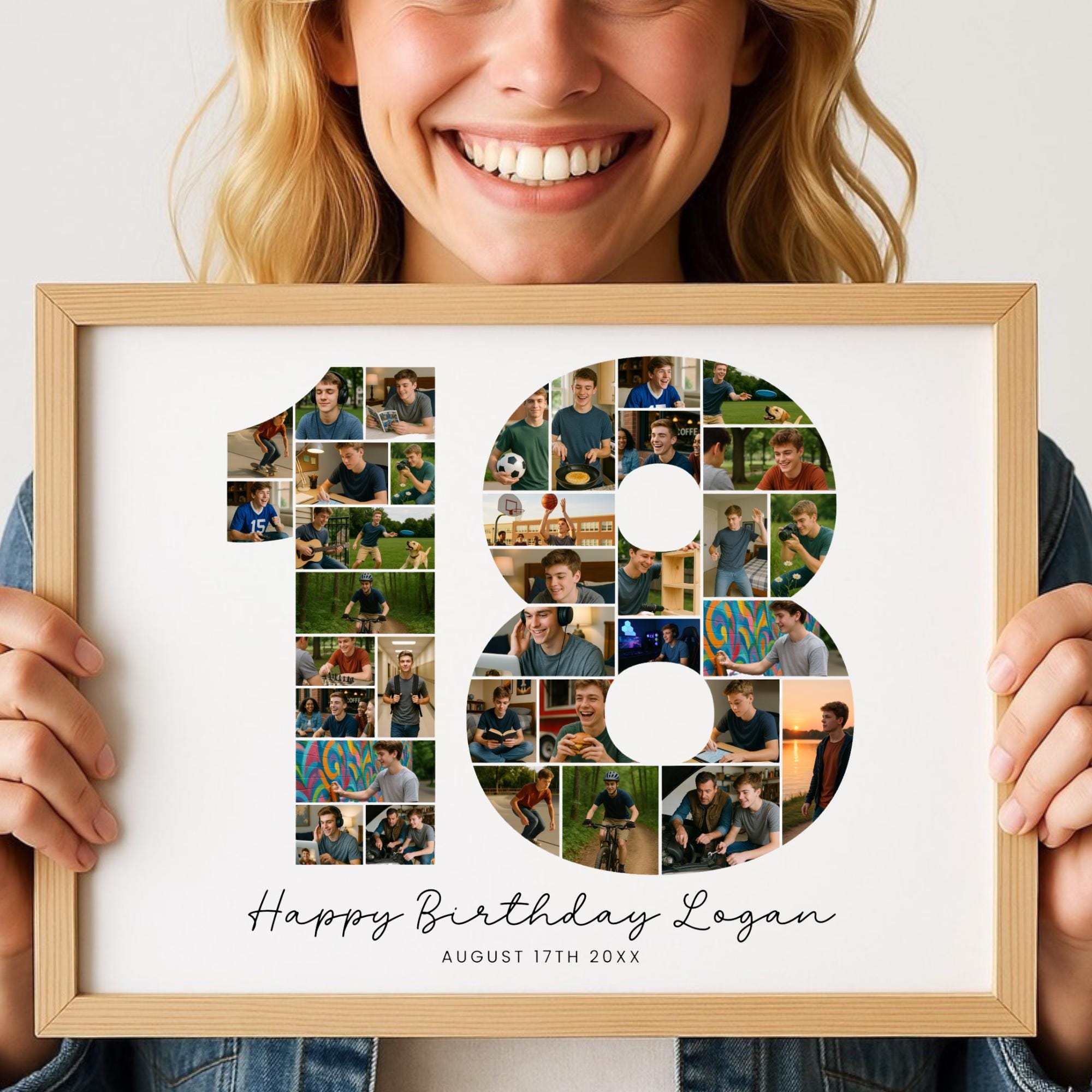 18th Birthday Photo Collage Template: Customizable Canva Layout ...