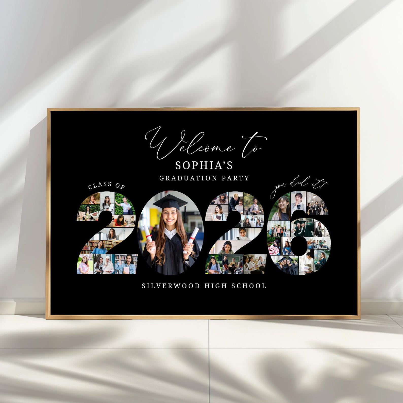 2026 Graduation Photo Collage Welcome Sign TEMPLATE, Class of 2026 ...