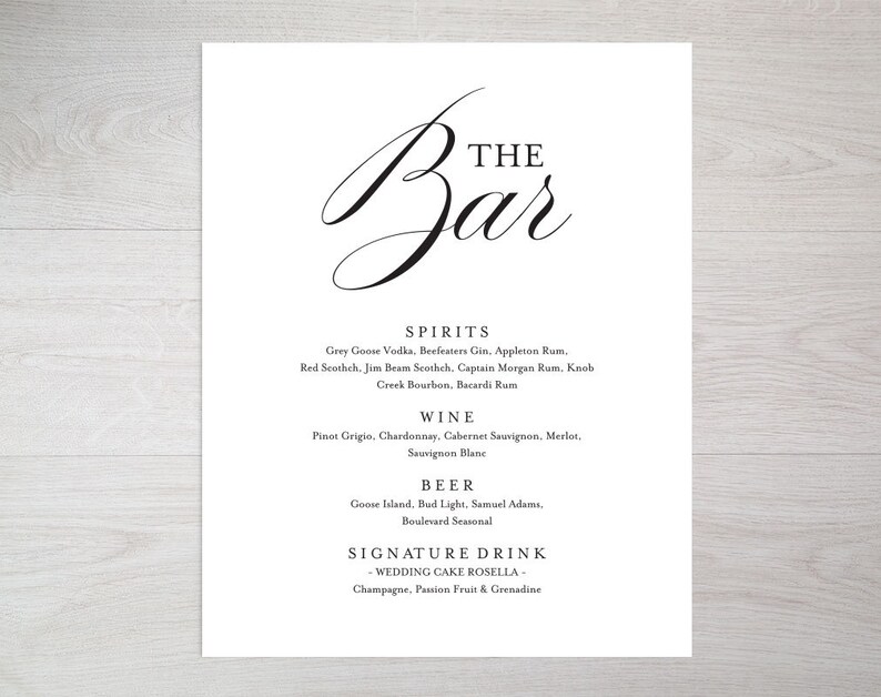 Bar Menu Template Bar Menu Bar Menu Printable Bar Menu - Etsy