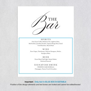 Bar Menu Template Bar Menu Bar Menu Printable Bar Menu - Etsy