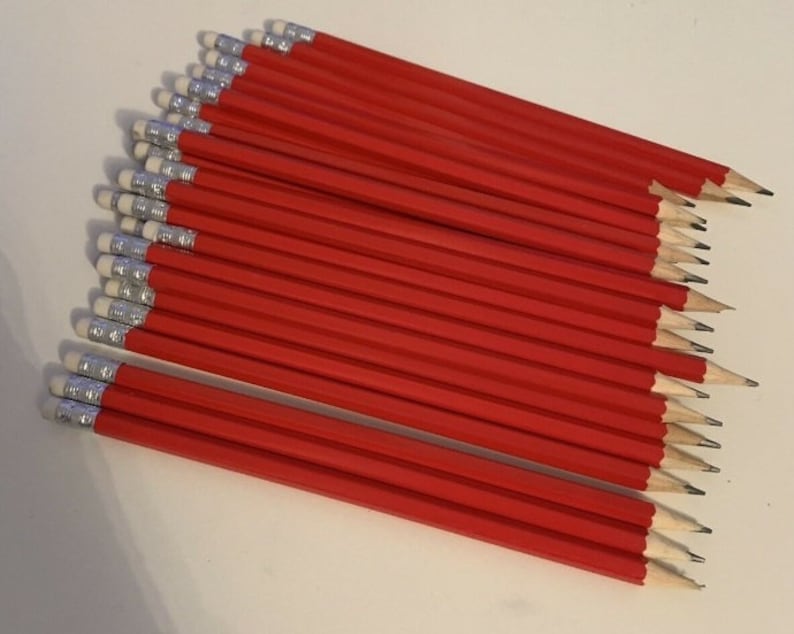 RED Personalised HB Pencils Packs of 5, 12, 30 or 50 Pack Sizes - Etsy UK