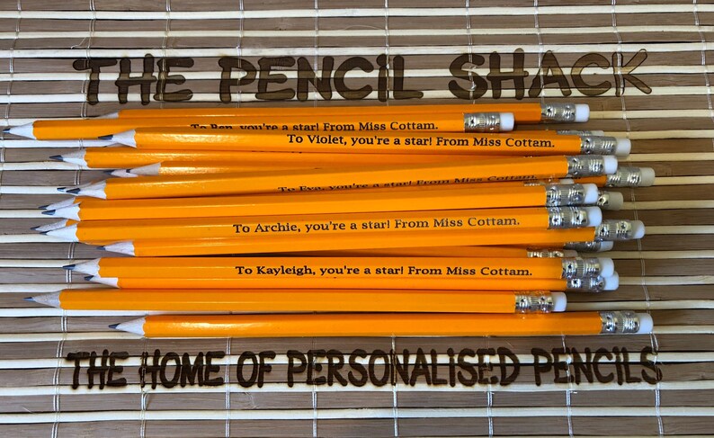 RED Personalised HB Pencils Packs of 5, 12, 30 or 50 Pack Sizes - Etsy UK