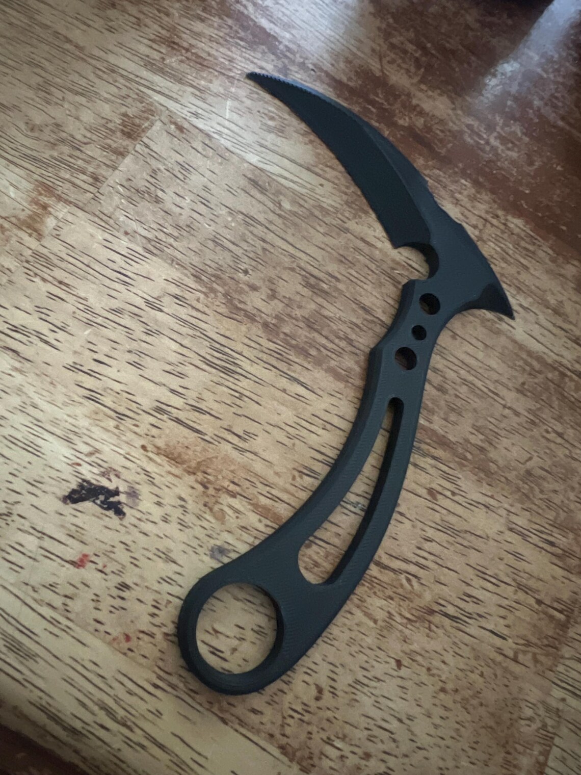 Karambit 3D Printed Knife Prop/cosplay Finished With Paint and Leather ...