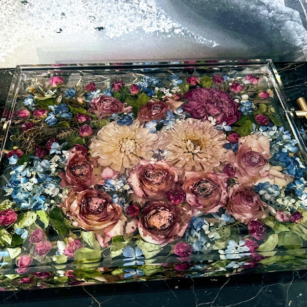 Pressed Flower Resin Organizer - Etsy