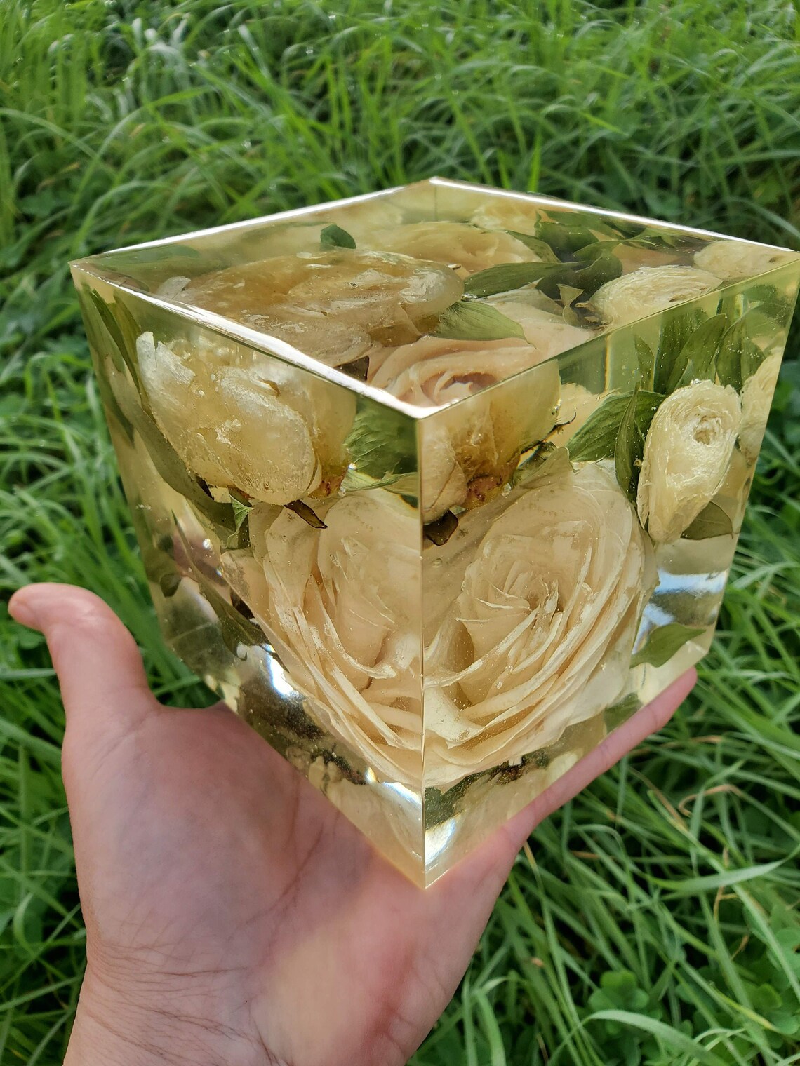 Custom Preserved Wedding Flowers in Extra Large Cube Keepsake - Etsy