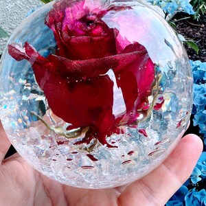 Rose Sphere Orb Paperweight! Rose Paperweight Keepsake. Flowers ...