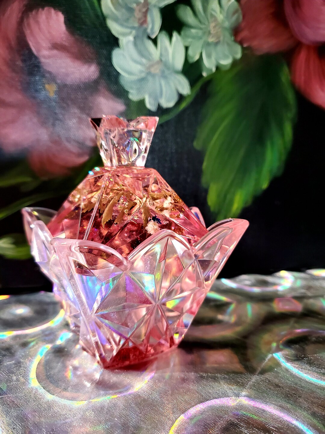 Custom Pressed Flower Resin Trinket Box: Wedding & Funeral Keepsake ...