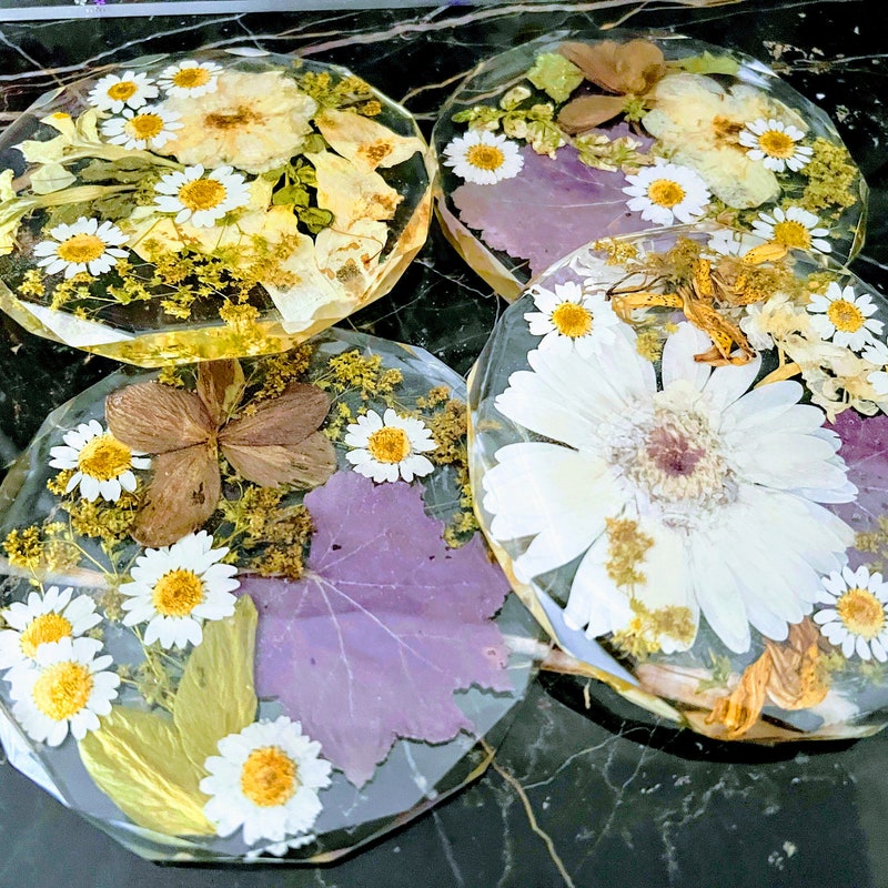 Resin Flower Coaster - Etsy