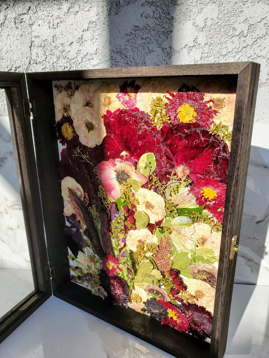 Custom Pressed Flower Frame: Wedding Bouquet Keepsake Shadow Box - Etsy