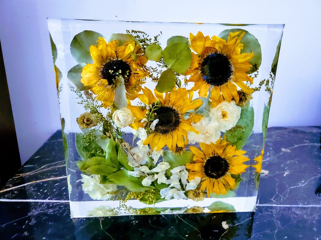 Wedding Flower Preservation Resin Block: Bridal Bouquet Keepsake ...