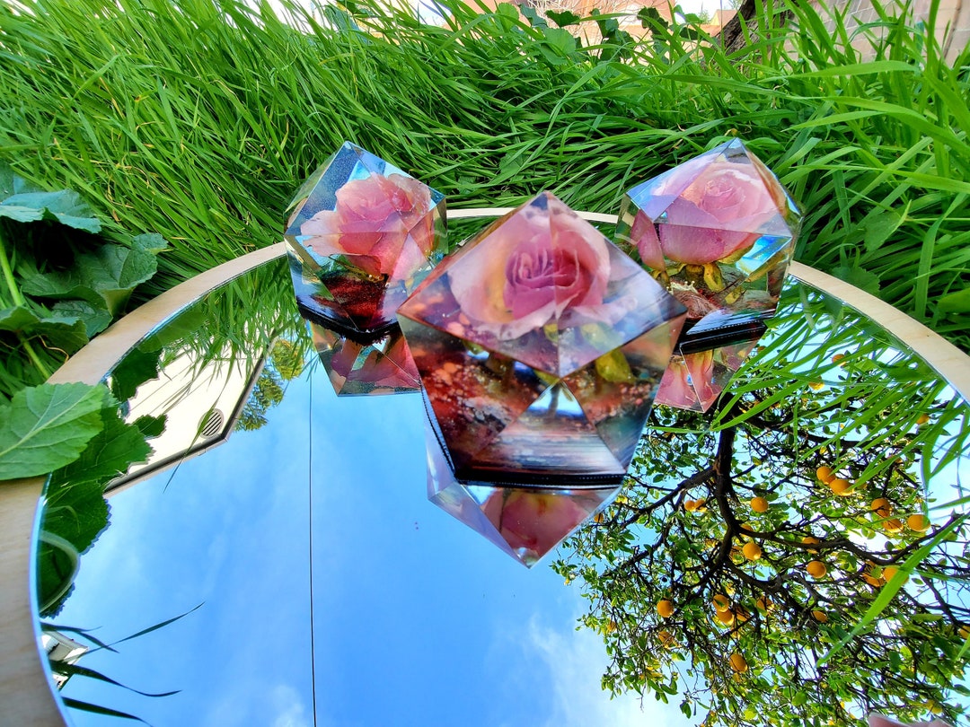 Pink Rose Paperweight. Beauty and the Beast Paperweight Keepsake Love ...